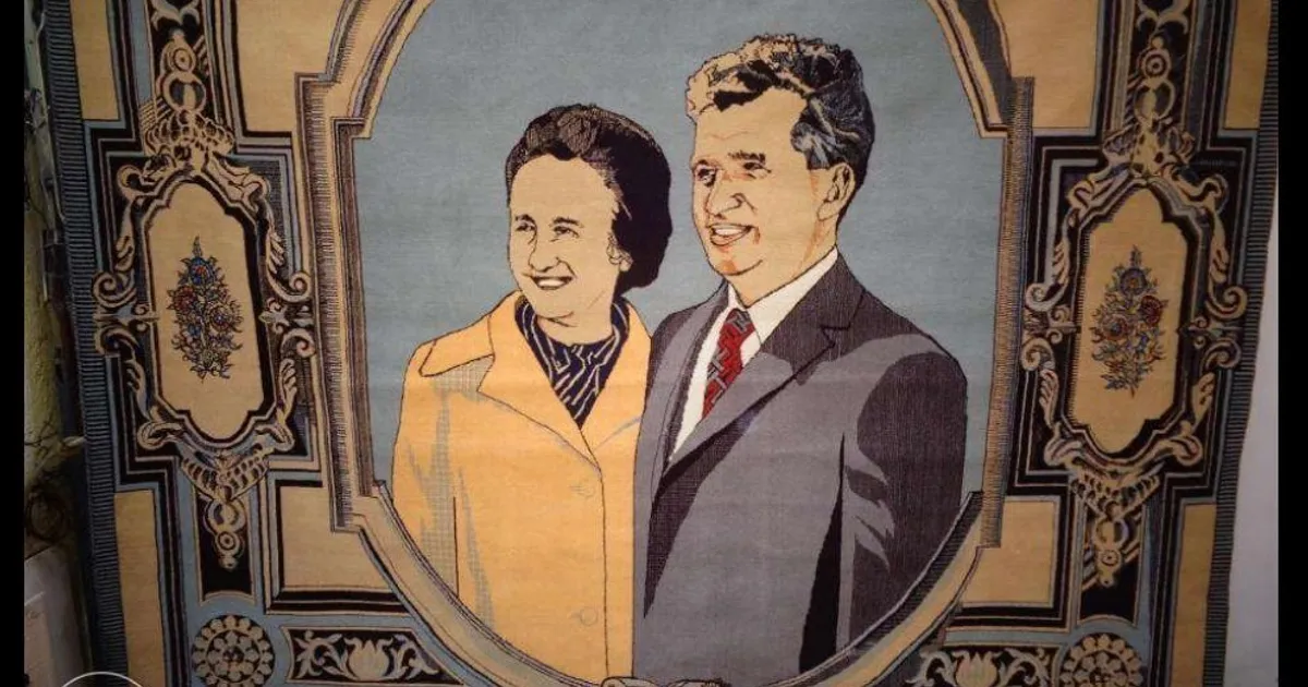 FOTO Covorul de 45.000 de euro cu soții Ceaușescu, executat de ...